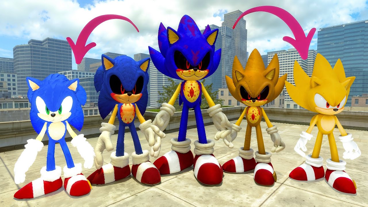 Super Sonic exe Tapes VS Shin Sonic the Tapes SIZE COMPARISON in Garry ...