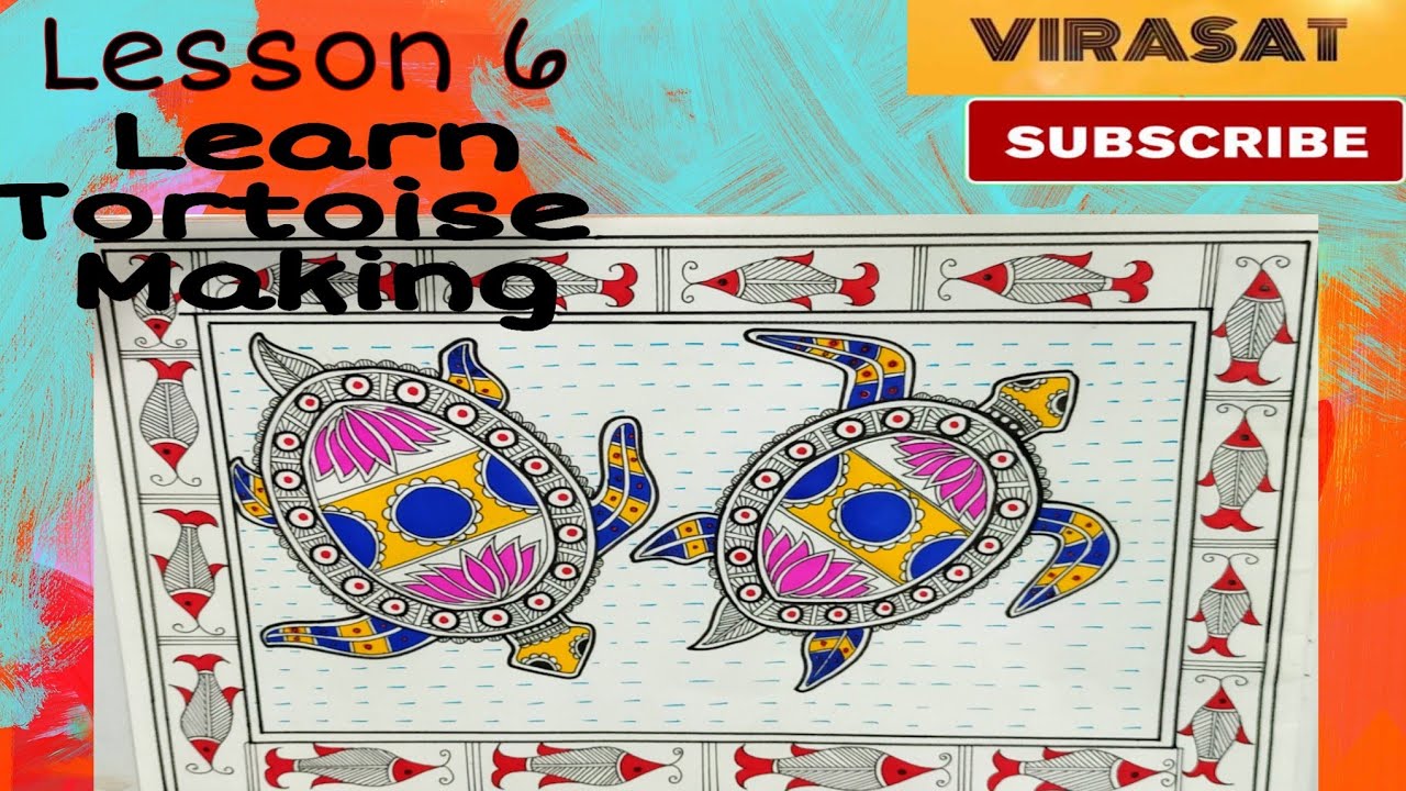 | Learn The Creative Art Of Madhubani Painting | Lesson 6 | Tortoise ...