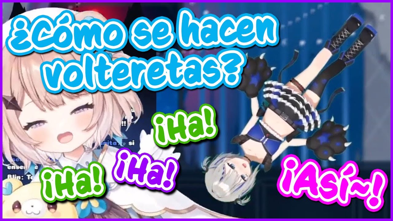 Luna le enseña a hacer volteretas a Mireille【Luna Rurine/Mireille Kuuma ...