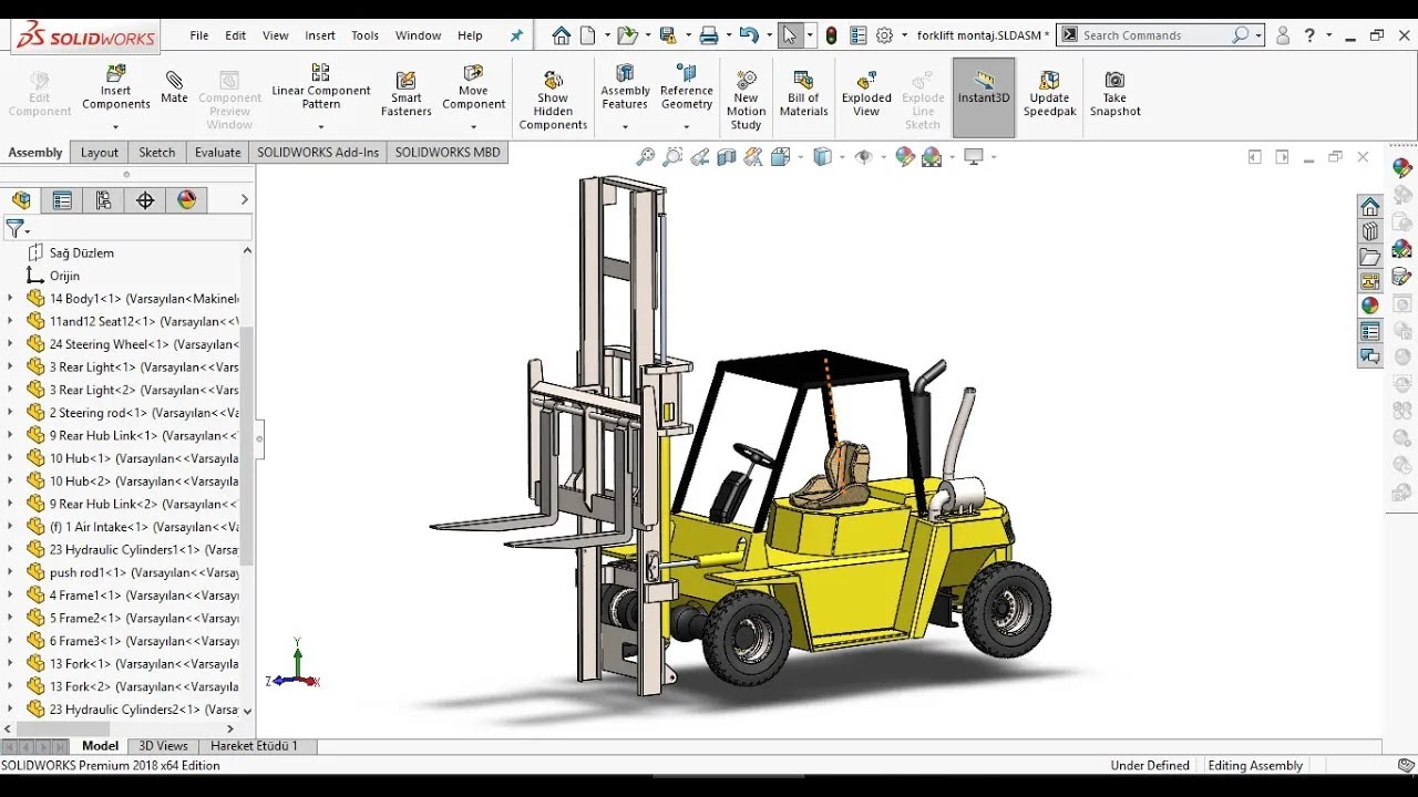 Solidworks Tutorial - Forklift Final Assembly - YouTube
