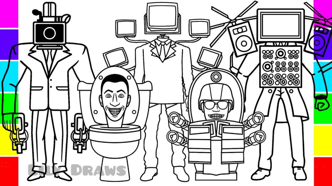 SKIBIDI TOILET Coloring Pages - Сolor Titan CINEMAMAN & Titan CAMERAMAN ...