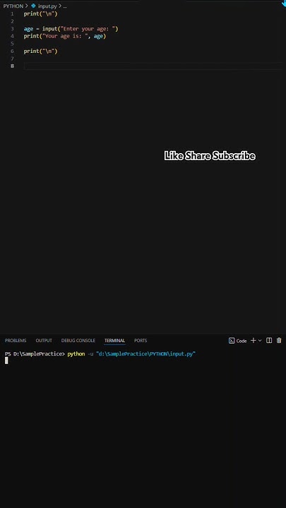 Age Input Code In Python in VSCode.#programminglanguage#codequest.#coding #python #youtubeshorts ...