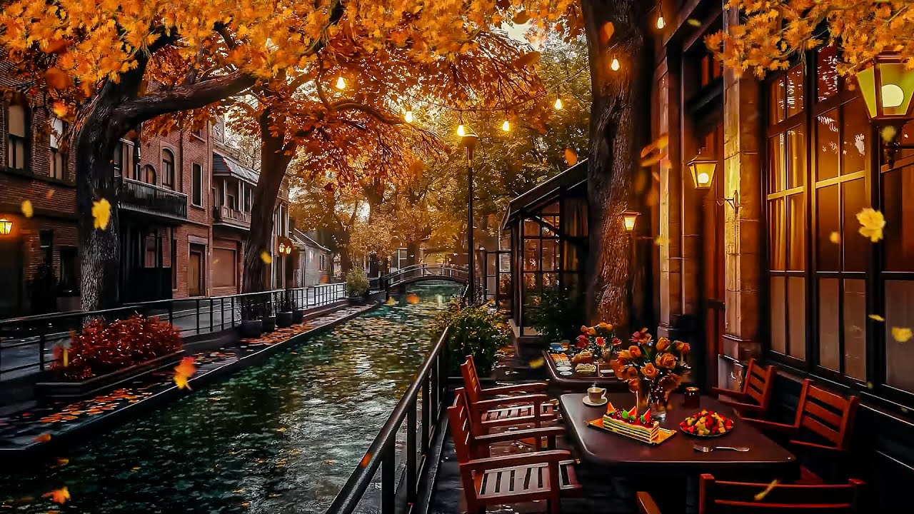 Soft Jazz at Lakeside Fall Ambience - Jazz Dreamy Vibes for Stress-Free ...