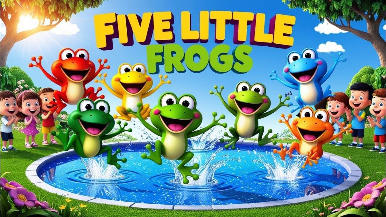 "🐸 Jump and Sing! 🌊 Five Little Frogs Make a Splash - Fun Nursery ...