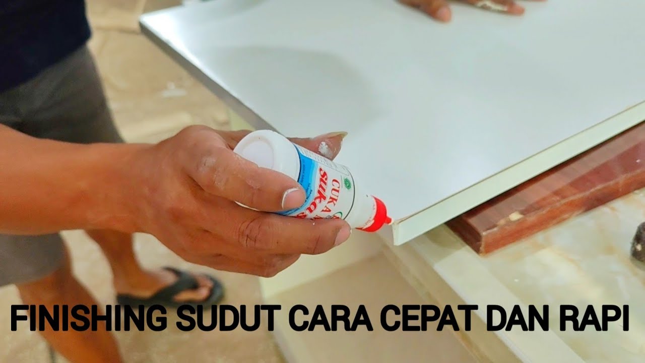 Cara finishing tusir sudut hpl - YouTube