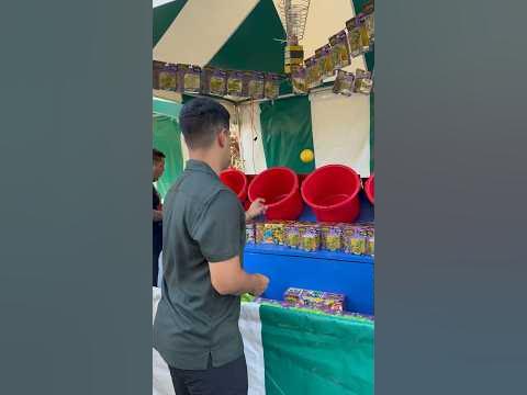Impossible Carnival game win #carnivalgames #buckettoss #rigged - YouTube