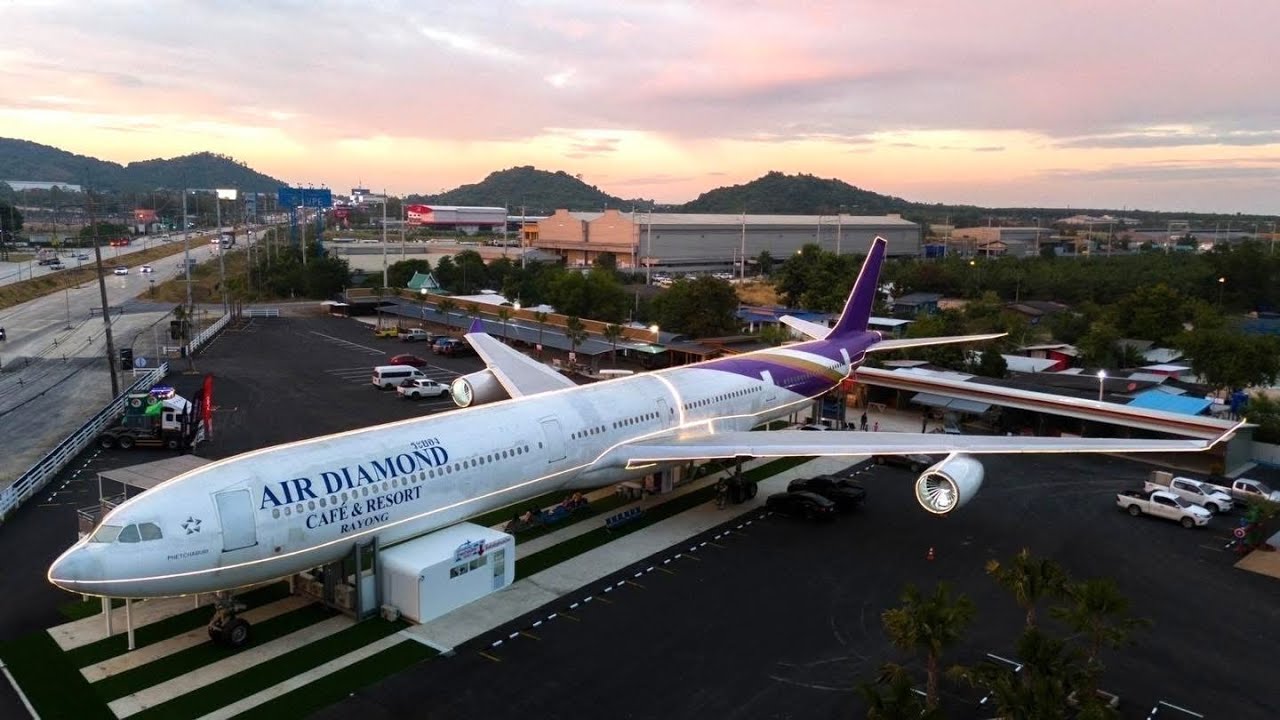 คาเฟ่เครื่องบินระยองAir Diamond Cafe&Resort Rayong - YouTube