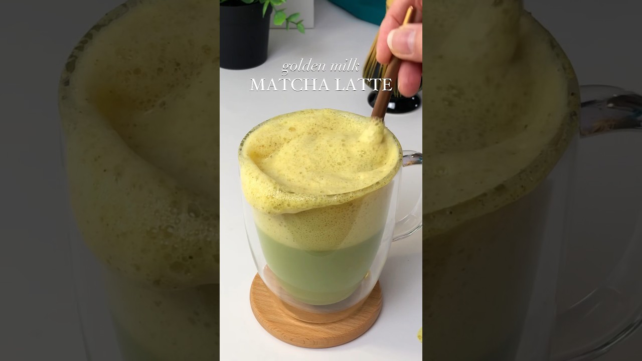 Golden Milk Matcha Latte 🍵 #matchalatte #matcharecipe - YouTube
