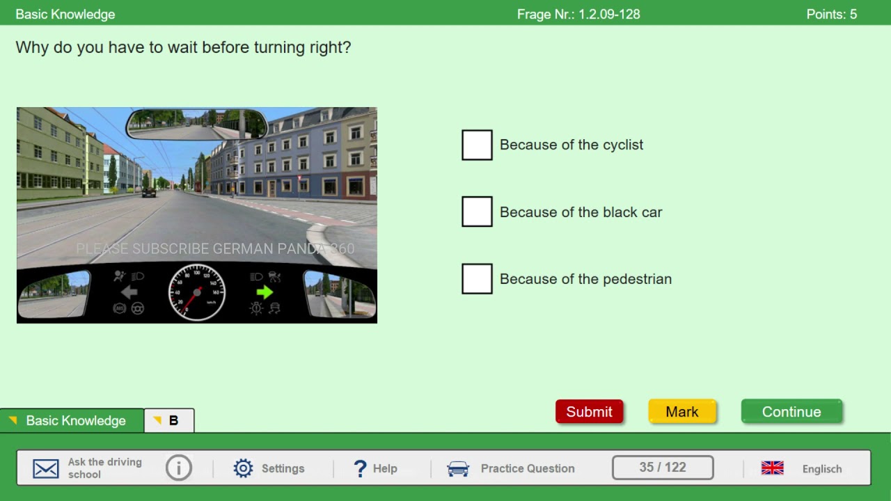 35 Video Question German Driving License Class B Theory Exam Practical ...