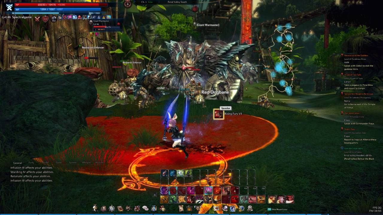 Tera Online enfrentando o Giant Warmaster lv 46 com Elin Warrior lv 46 ...