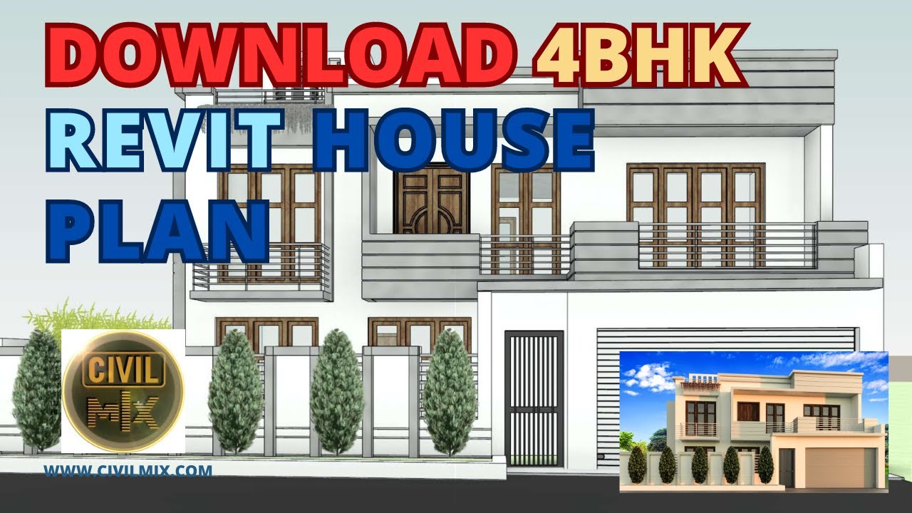 Download a 2-Story, 4BHK House Design | Revit Model + AutoCAD Plans ...