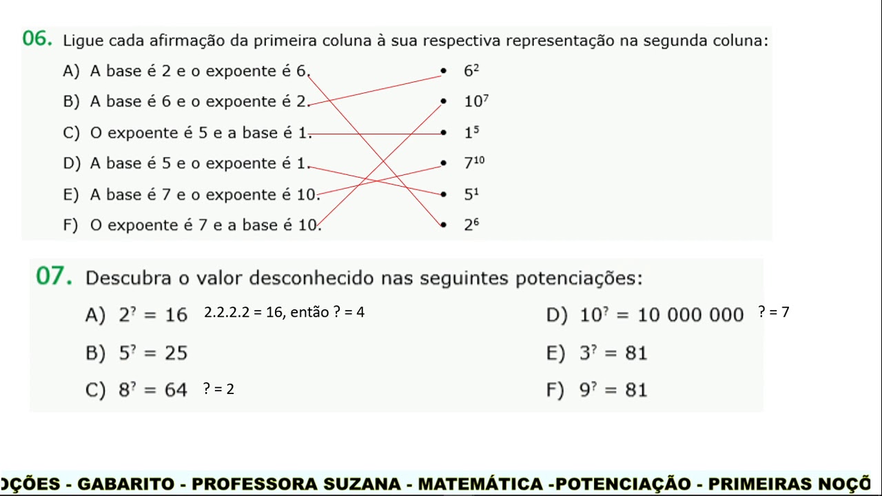Potenciação - Exercícios resolvidos - YouTube
