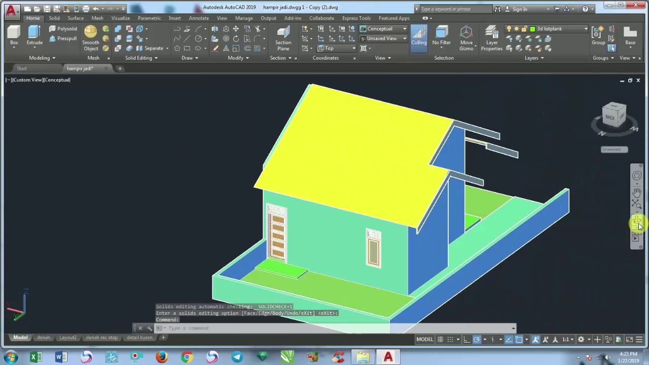 Part 10 Memodeling Listplank 3D Di Autocad - YouTube