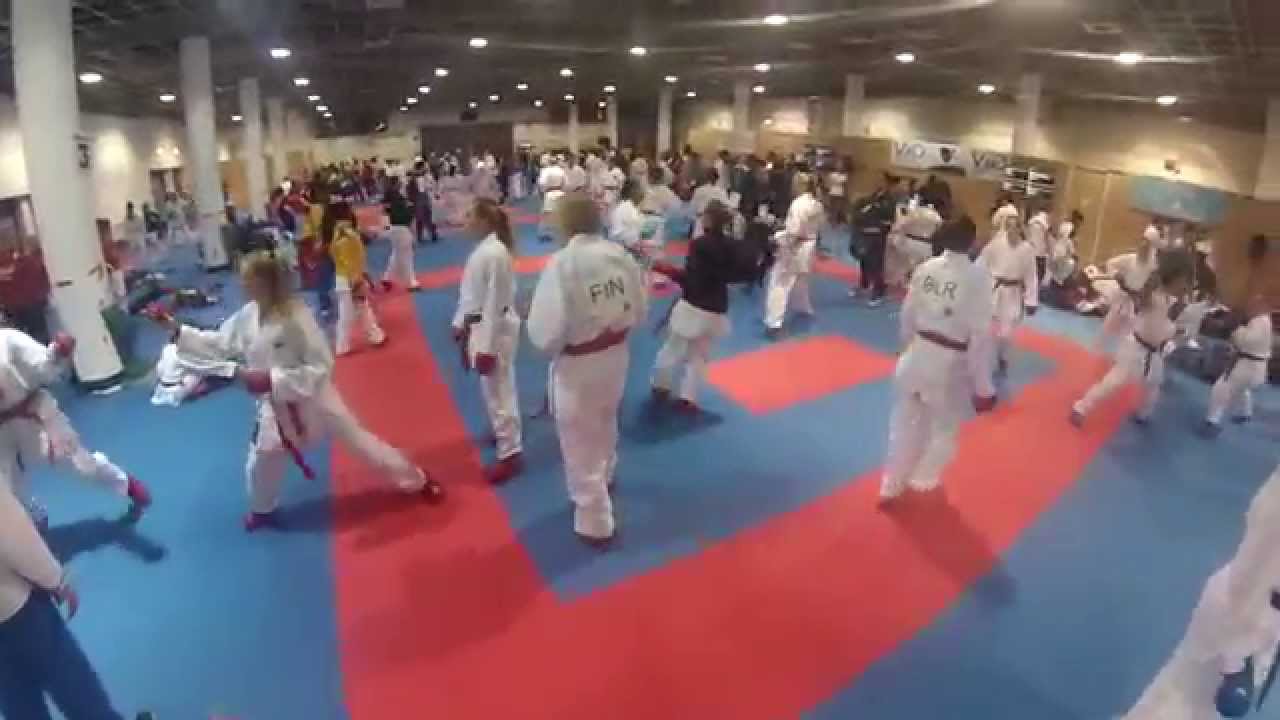 Female Team Kumite actions from warm-up area - 2014 World Karate ...