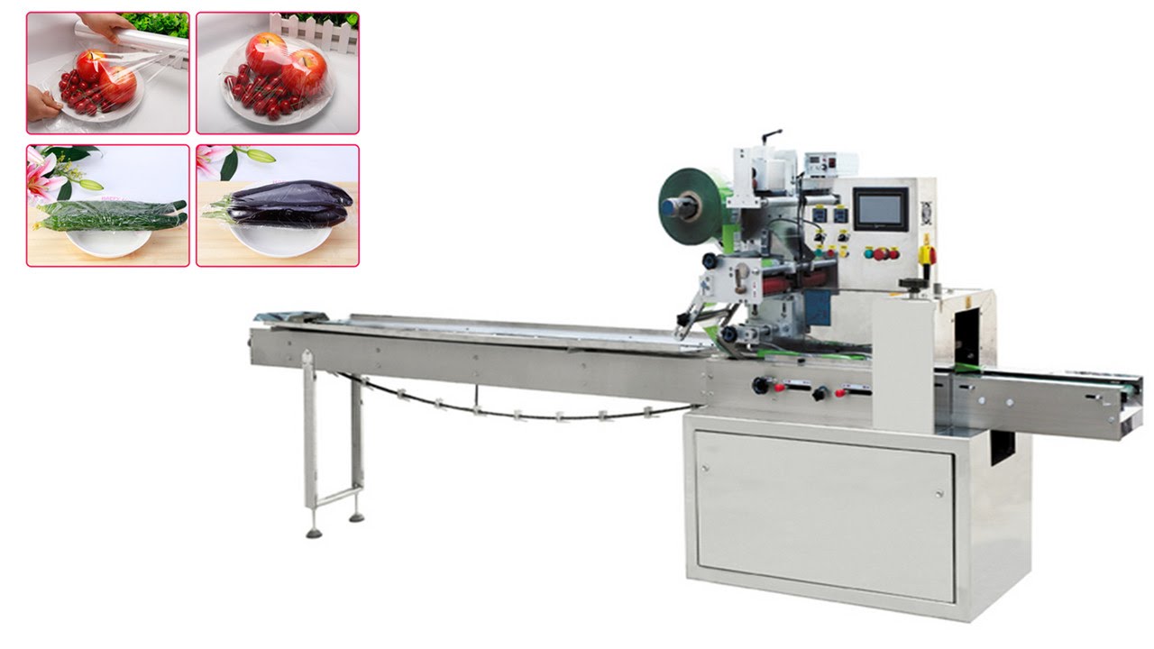 automatic vegetable tray packing machine wrapping machine - YouTube