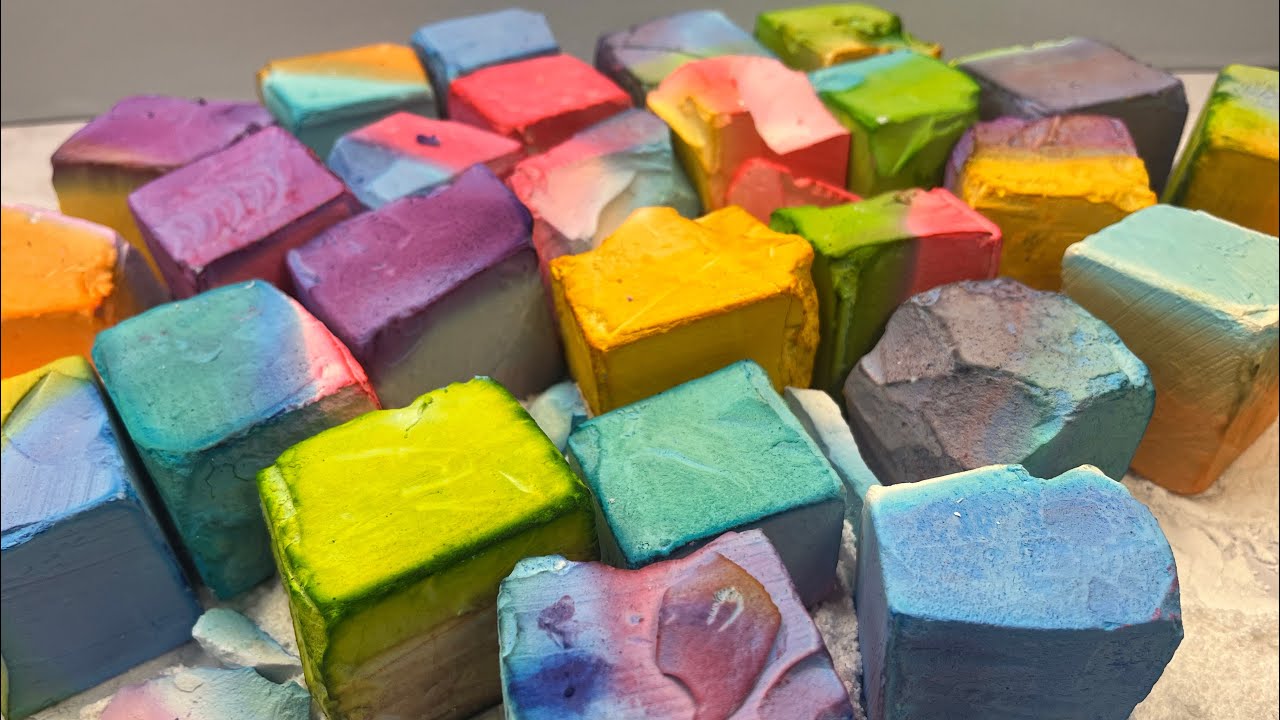 Multi-Colored Gym Chalk Cubes ASMR - YouTube
