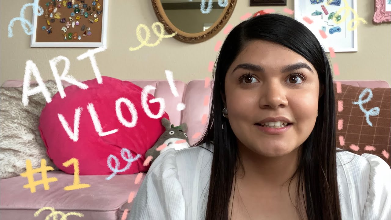 Studio/Art Vlog #1 🤍 Acrylic painting, Procreate drawings, & DIY ...