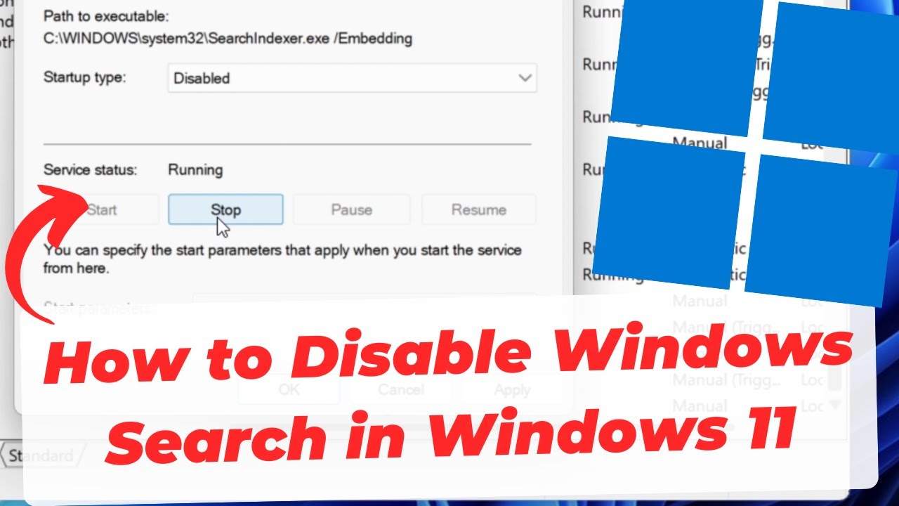How to Disable Windows Search in Windows 11 (Stop Indexing) - YouTube