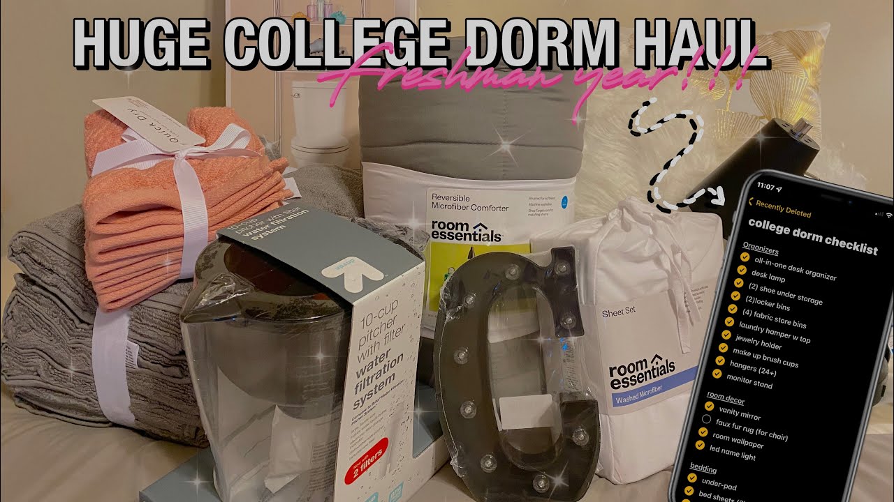 HUGE FRESHMAN COLLEGE DORM HAUL 2022 - YouTube