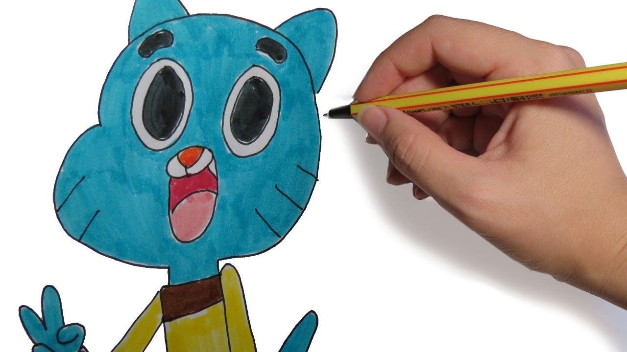 COMO DIBUJAR A GUMBALL DE EL INCREIBLE MUNDO DE GUMBALL: paso a paso facil - YouTube