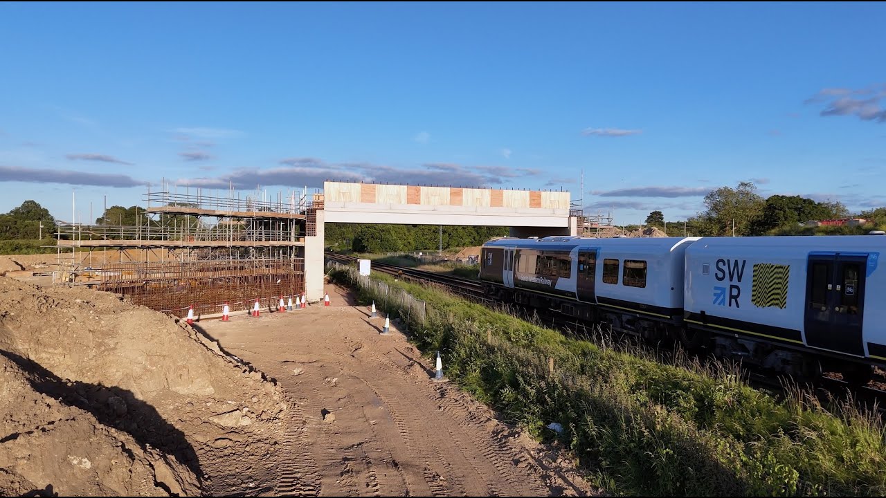 June 2024 - Ash, Aldershot - Railway crossing bridge and link road ...