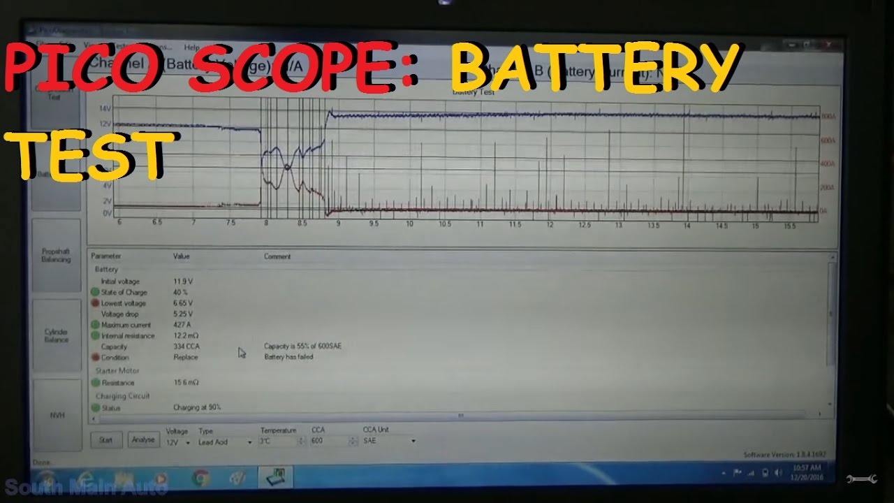 Pico Scope Battery Test - YouTube