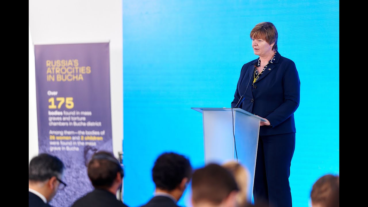 Maura O'Sullivan on the conference United for Justice: Bucha – The ...