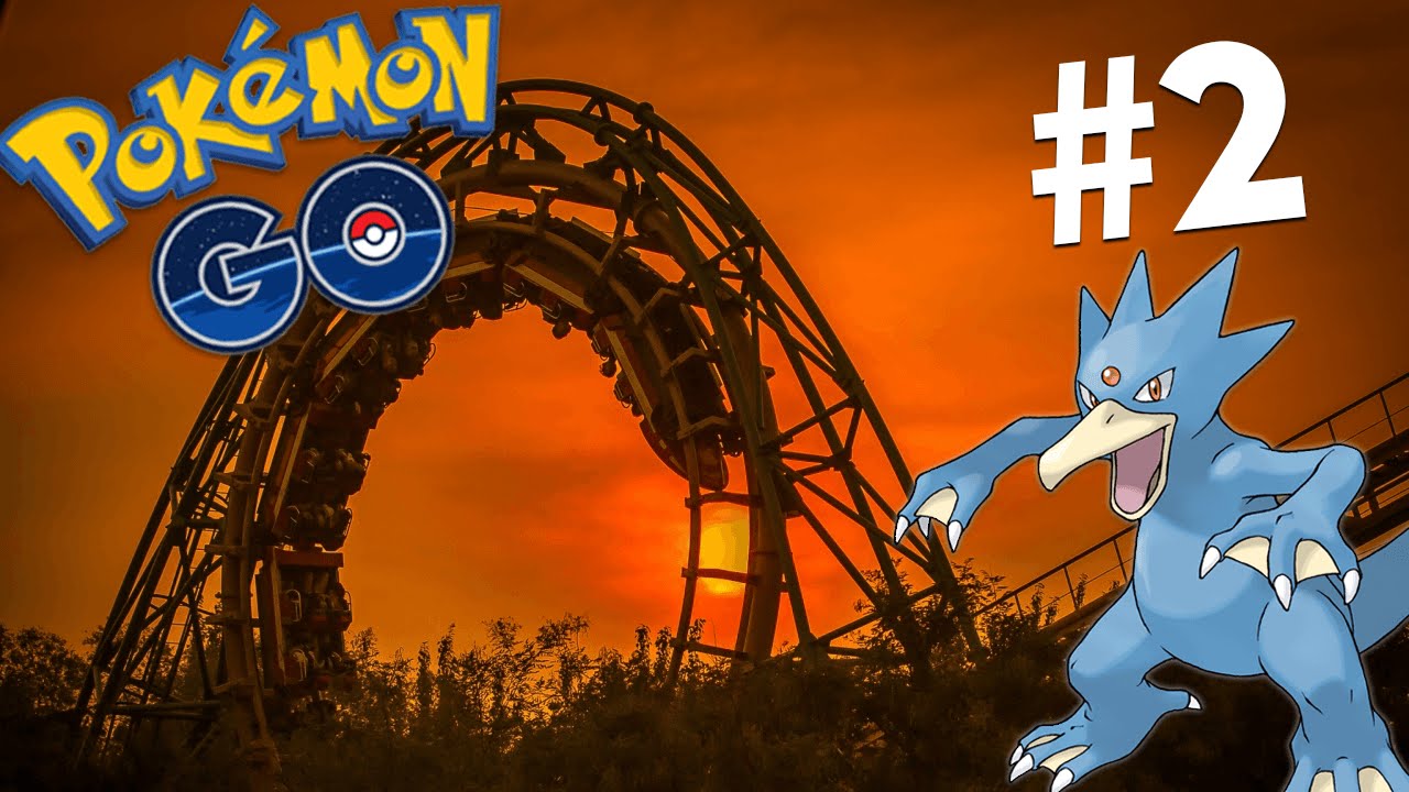 POKEMON GO Catching Pokemon at an Amusement Park! TEAM POKEMON GO GYM ...