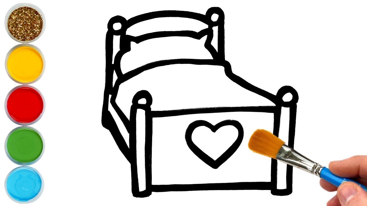 How to Draw a Bed Heart | Drawing, Painting and Coloring for Kids ...