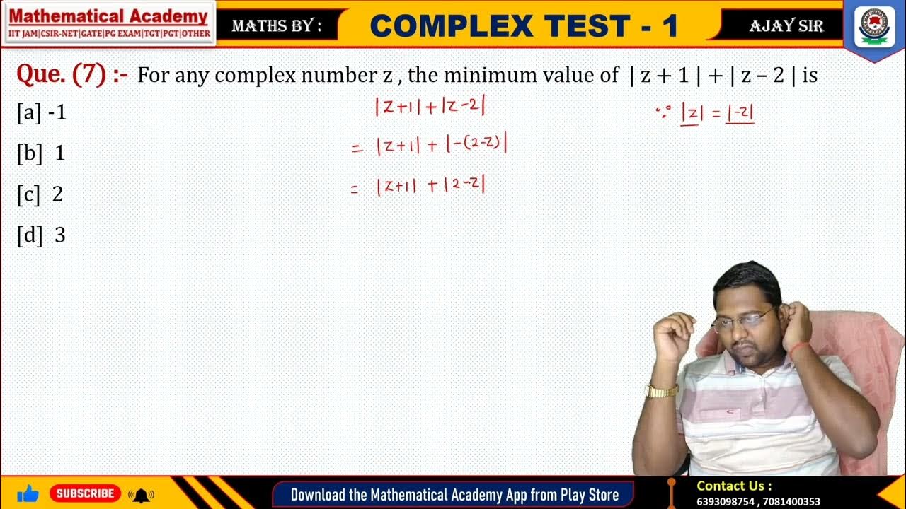 How to Find Minimum Value | Complex Number | TGT , PGT , RPSC , DSSSB , Other | Maths By Ajay ...