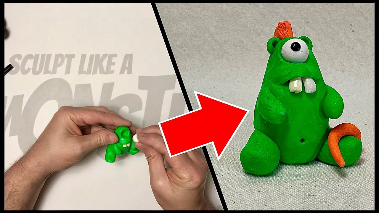 I made a cute Cyclops Monster - Sculpting with Premo Sculpey - YouTube