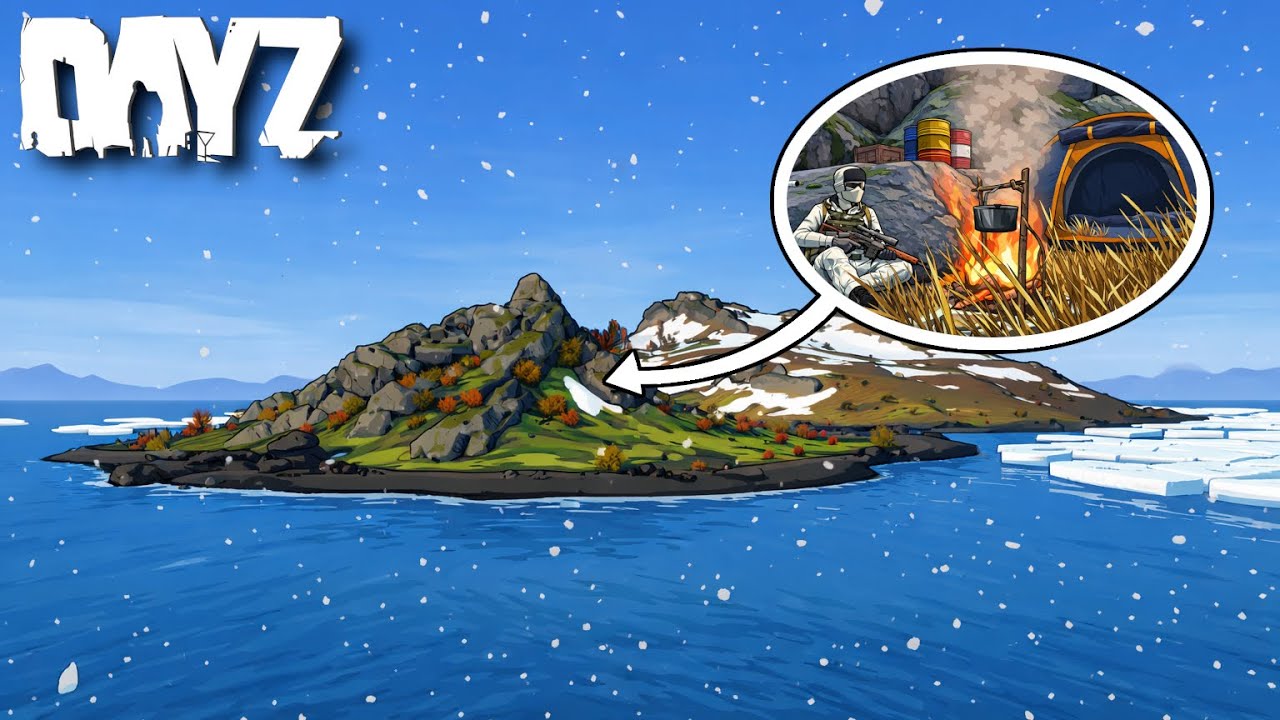 Building a Hidden Island Cave Base on Official Sakhal - DayZ - YouTube