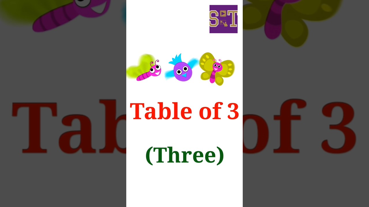 Table Of 3 Three Write The Table Of 3 Kids Learning Videos Short Table Of 3 Three Write The Table Of 3 Kids Learning Videos Short