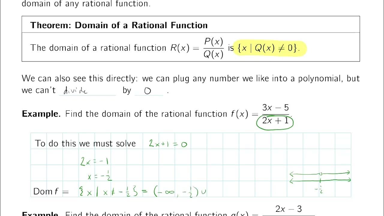 Domain of a Rational Function - YouTube