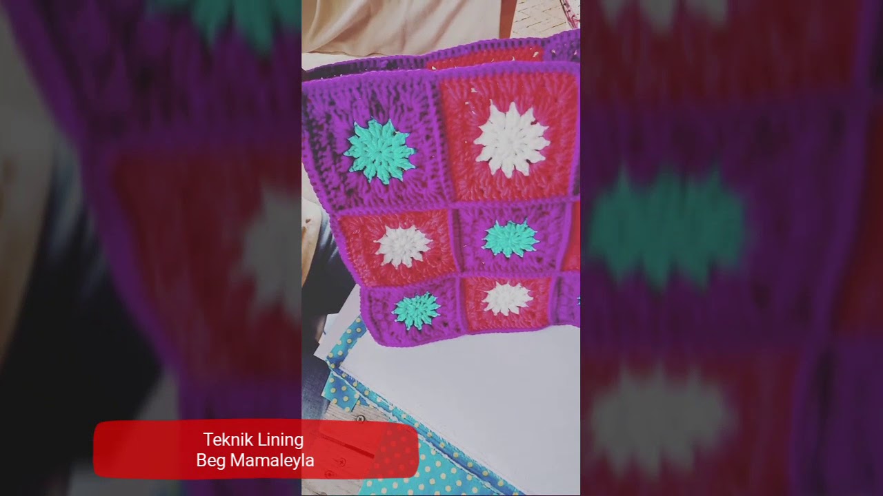 How To | Teknik Lining beg crochet/knit menggunakan kain Glu/kain gam ...