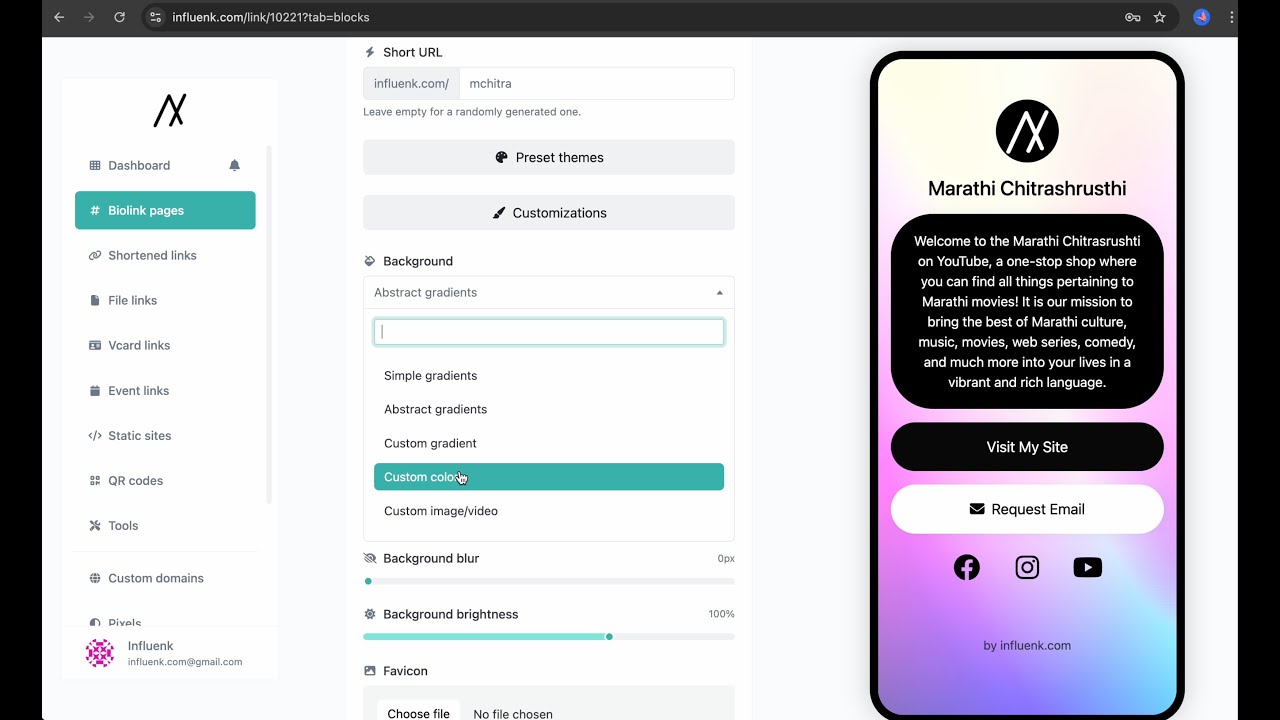 How to Create a BioLink Block on Influenk.com: Step-by-Step Guide - YouTube