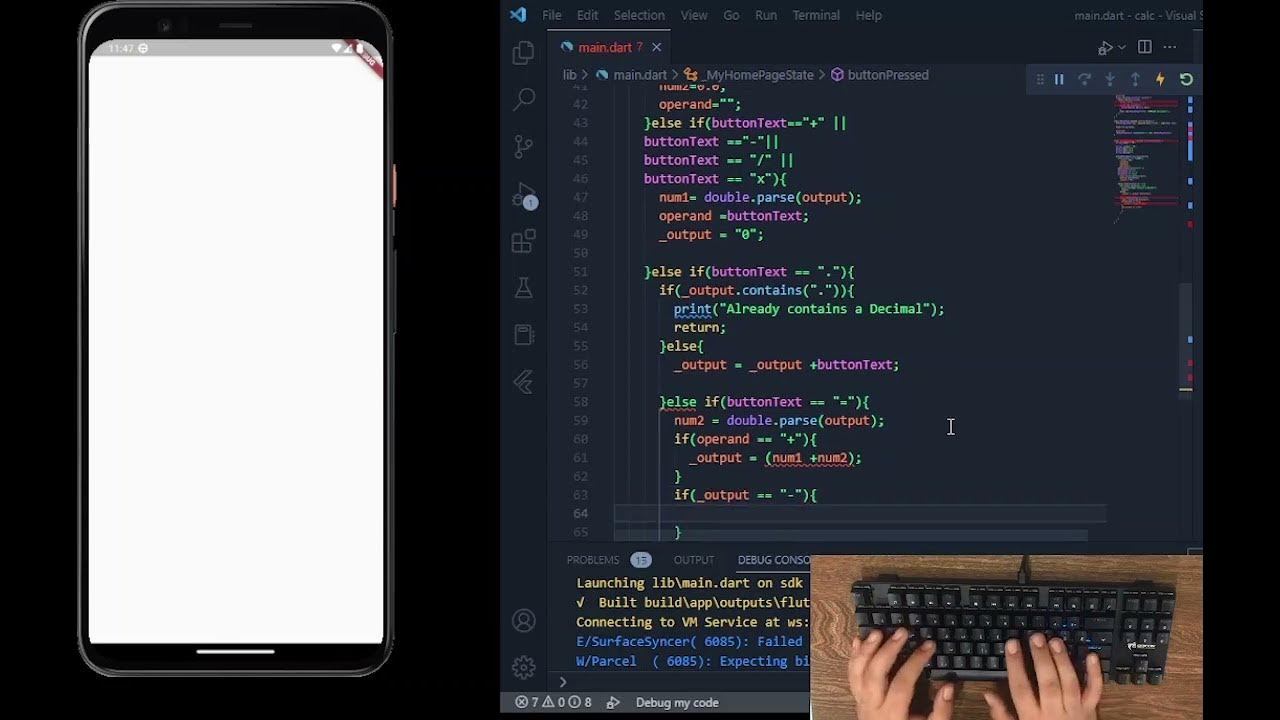 ASMR Programming - coding Calculator with flutter - No Talking - YouTube