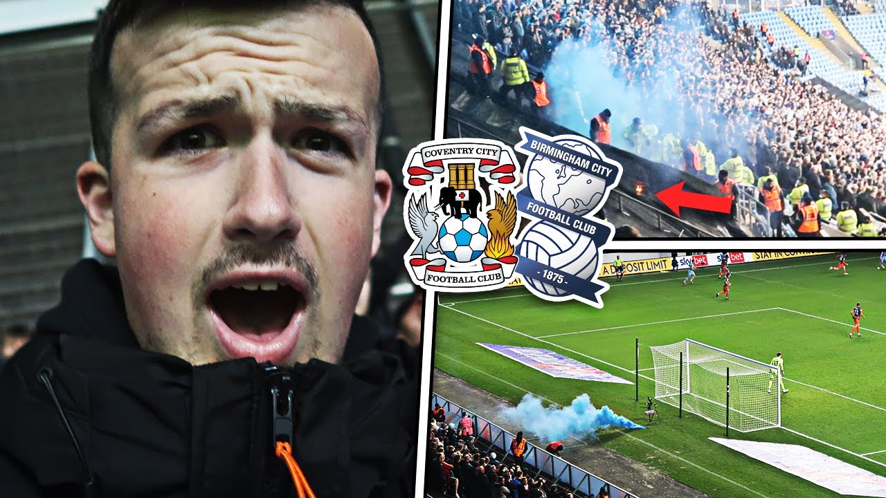 PYRO on FIRE & FANS RAGE at COVENTRY vs BIRMINGHAM - YouTube