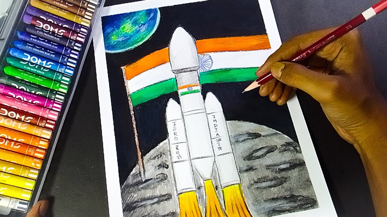 How To Draw Chandrayaan ISRO Chandrayaan Drawing Tutorial