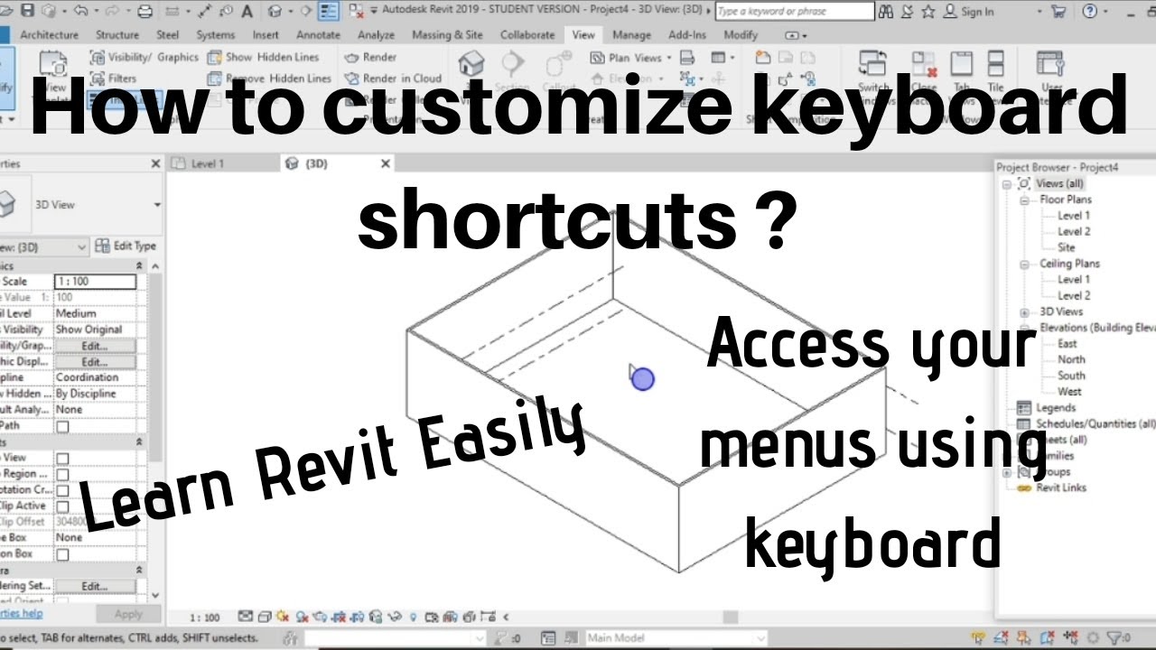 Keyboard Shortcuts And Keytips In Revit Customize Keyboard Shortcuts Youtube