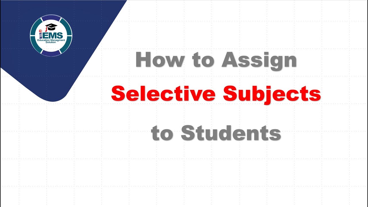 How to Assign Selective Subjects to Students - YouTube