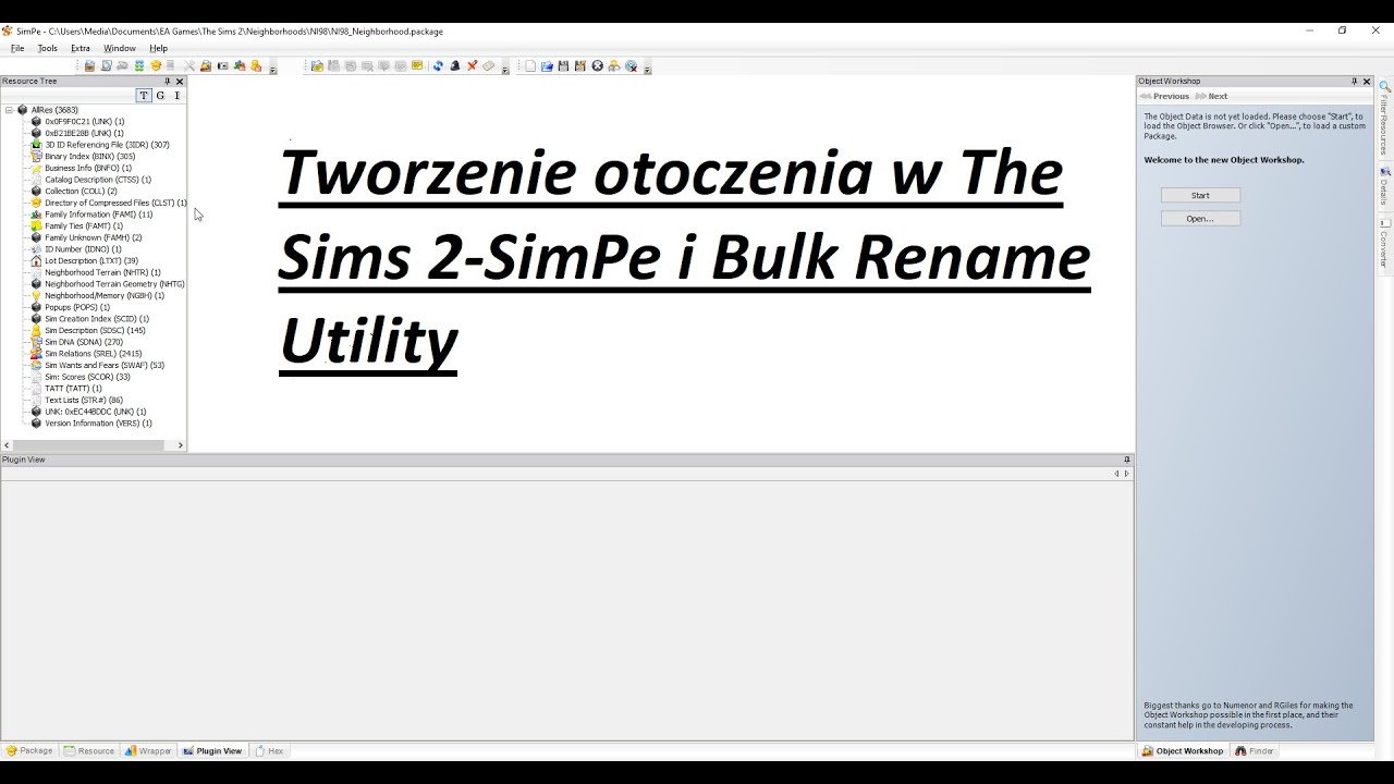 Tworzenie otoczenia w The Sims 2- SimPe i Bulk Rename Utility - YouTube