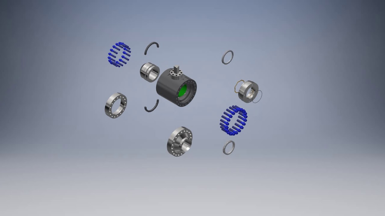 Trunnion Ball Valve Exploded View Reverse Rev 1 - YouTube