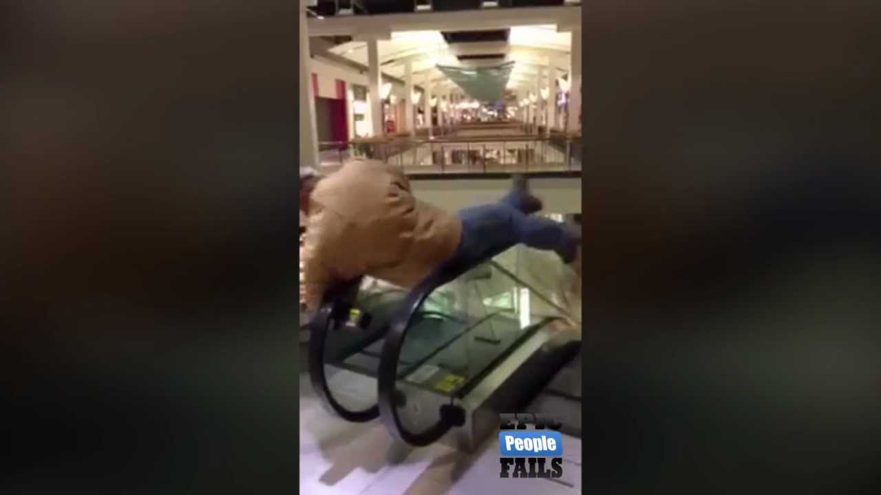 Escalator Show Off Fail! Epic People Fails! - YouTube