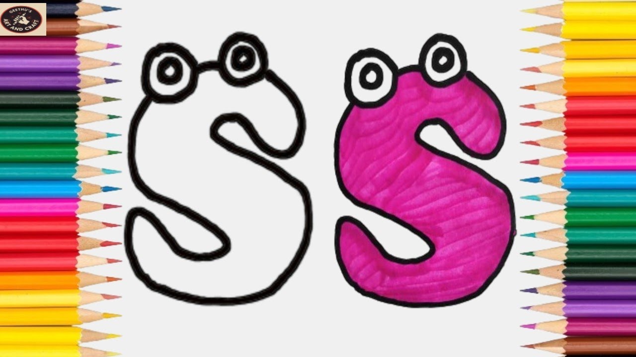 S Letter Easy Drawing Stepbystep||How To draw Alphabet letter S ...
