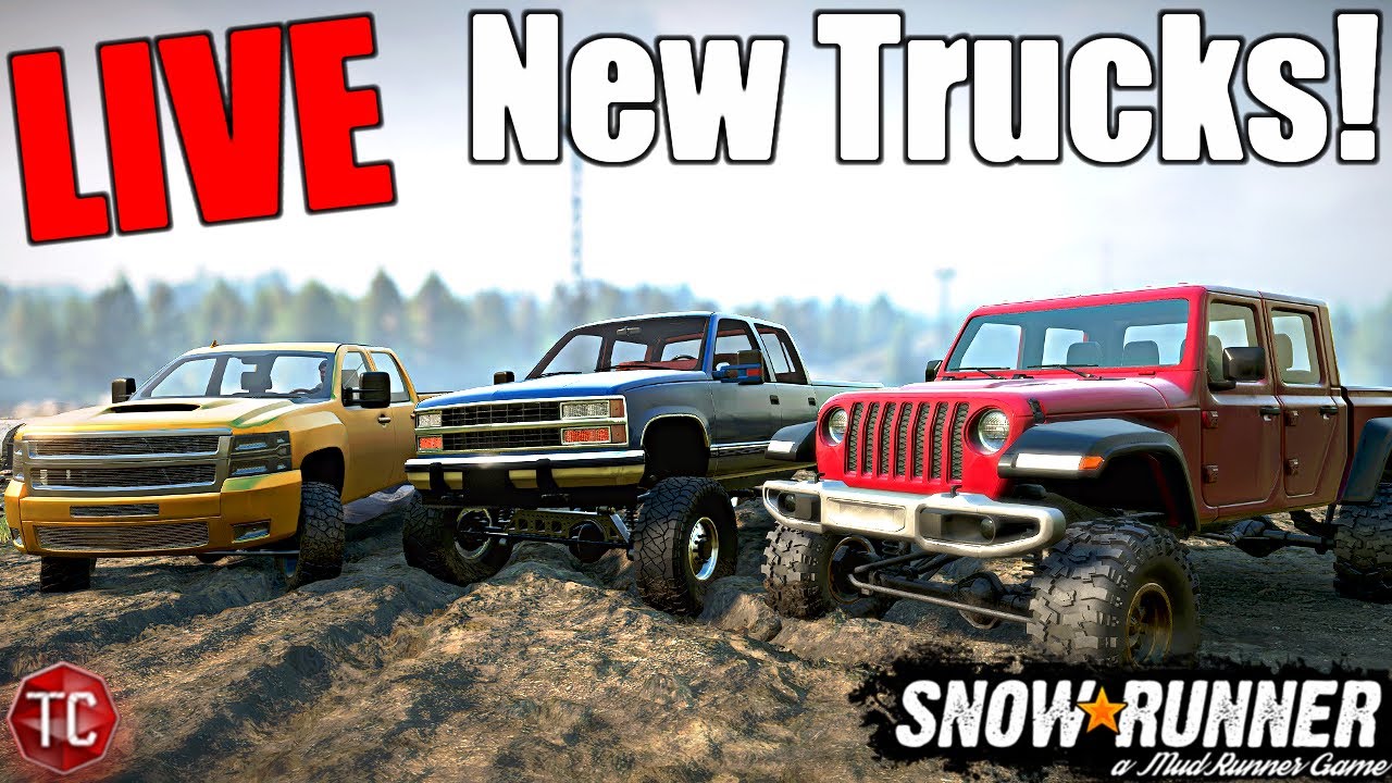 SnowRunner LIVE: NEW CONSOLE MODS & MORE! NEW JEEP GLADIATOR, OBS Chevy ...