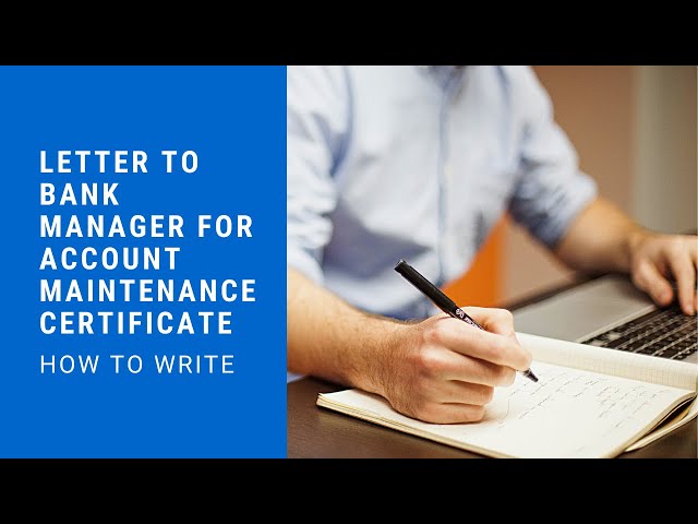 Request Letter For Bank Account Maintenance Certificate - Infoupdate.org