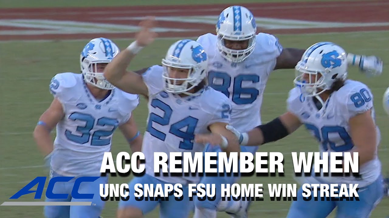 ACC Remember When: UNC Snaps FSU Home Win Streak - YouTube