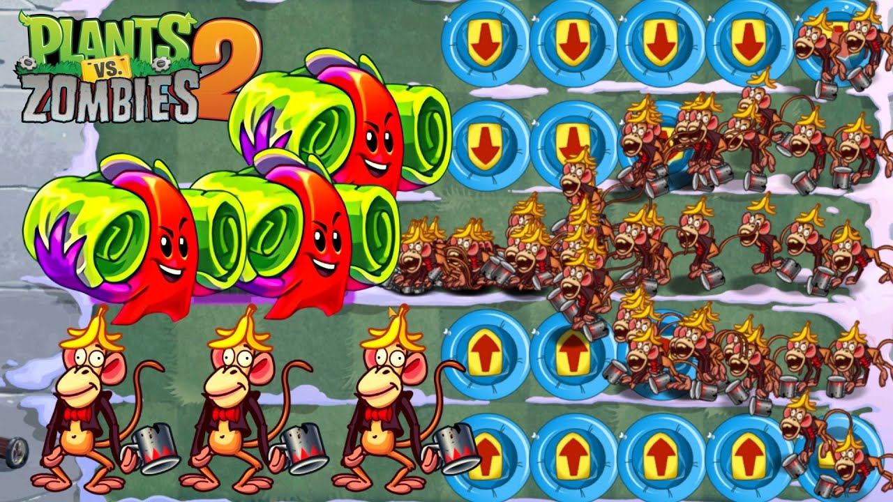 PvZ 2 Challenge - Premium Plants VS 100 Zombie Monkeys - YouTube