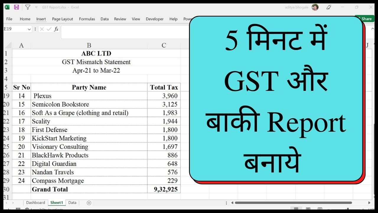 GST Report in 5 Minutes - YouTube